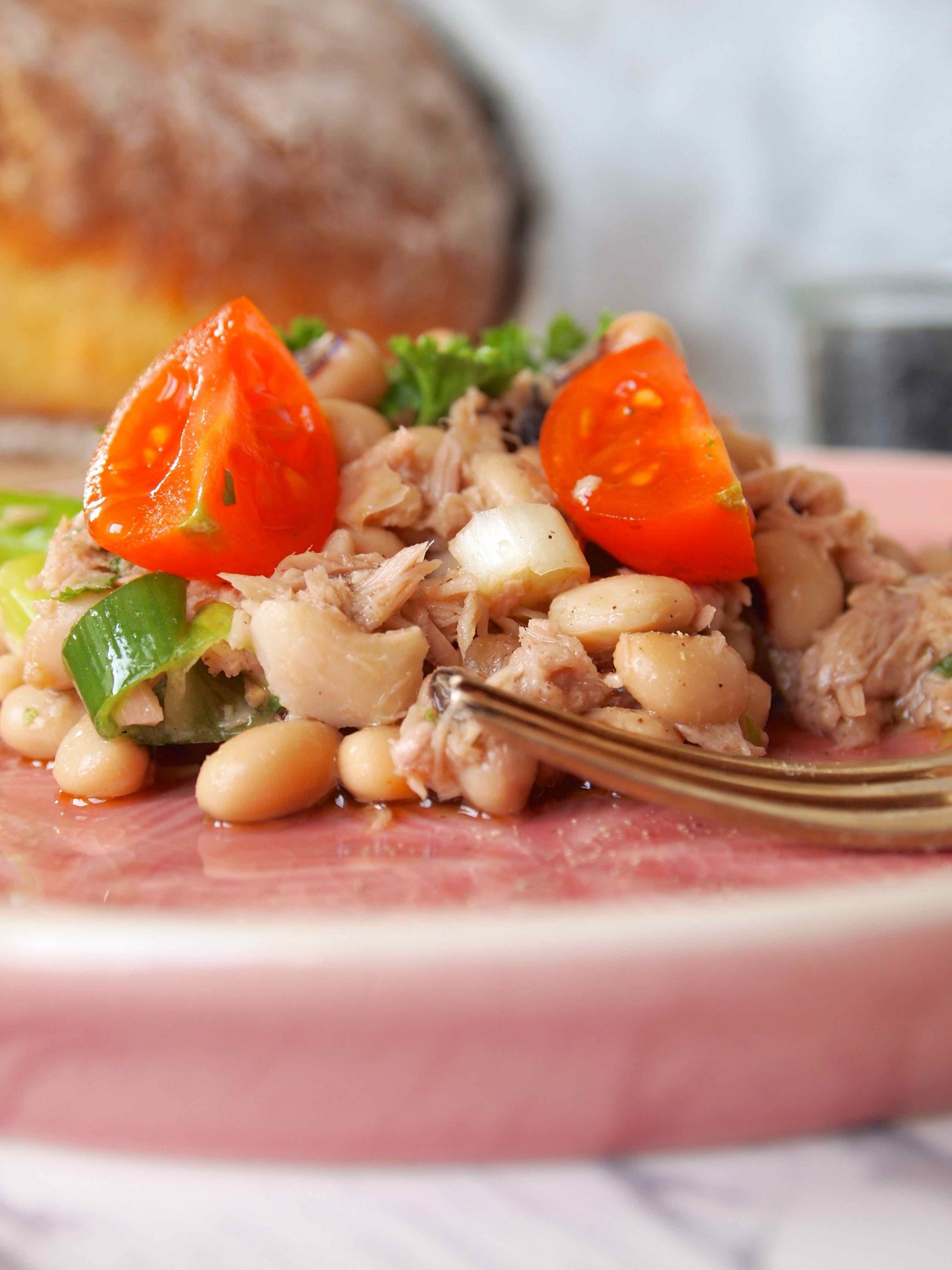 Salada de Feijão Frade e Atum - Augenbohnensalat mit Thunfisch
